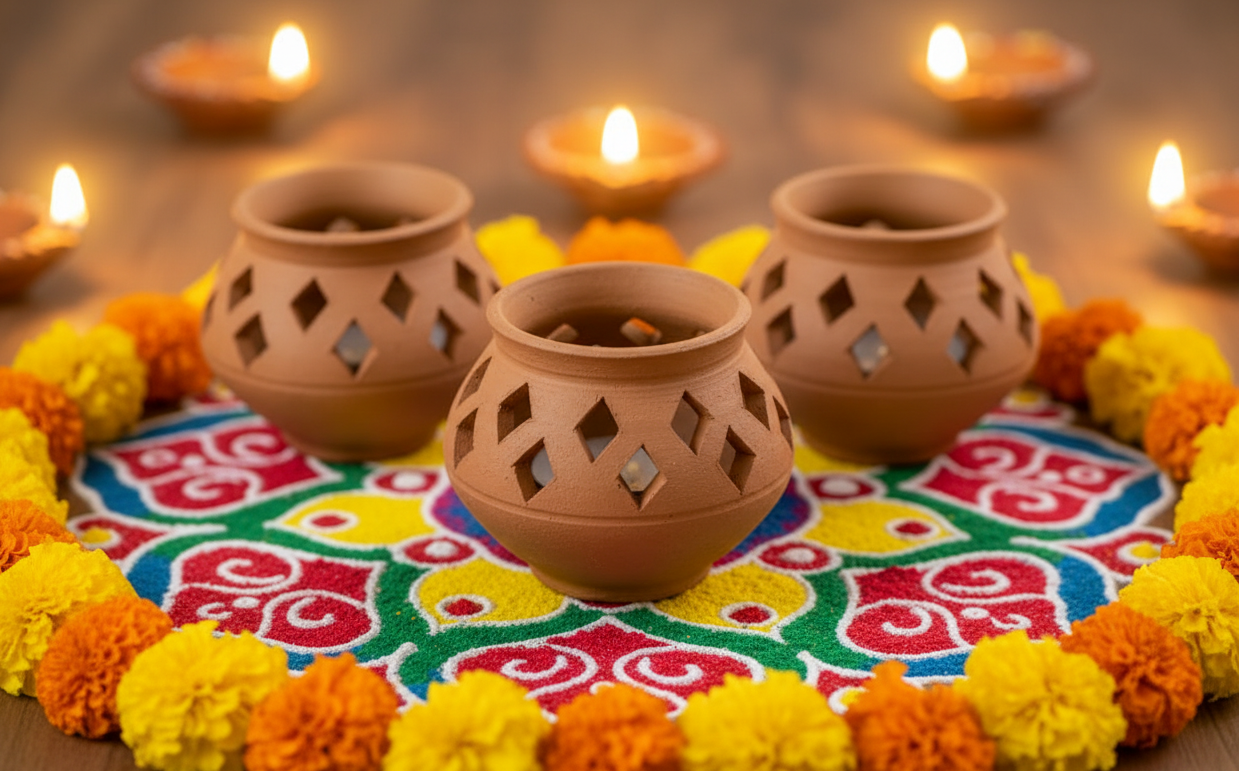 Window Matka Shape Pot Diya From Banaras - From Banaras