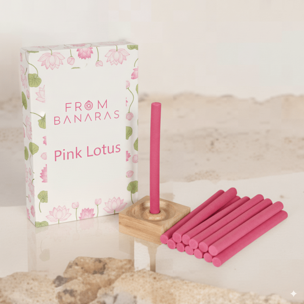 Pink Lotus Bamboo-less Incense Sticks – 20 Sticks with Holder - From ...